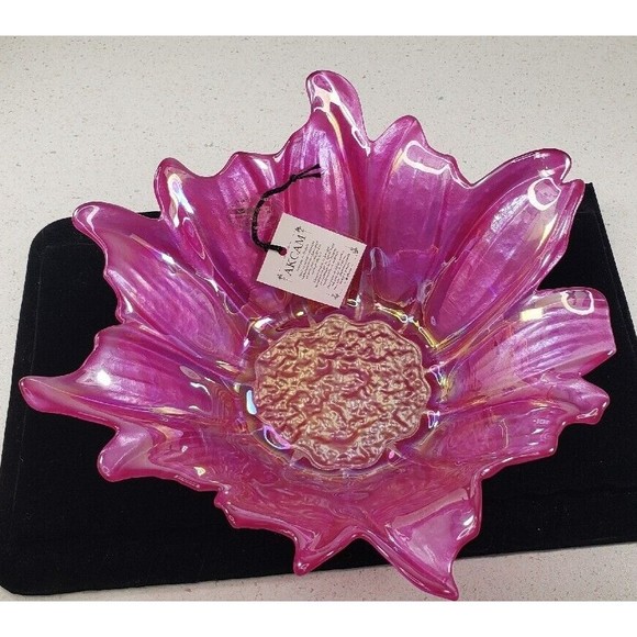 Akcam | Dining | Akcam Turkish Opalescent Fusha Dark Pink Glass Large ...